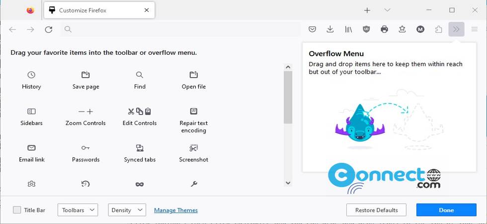 How to Customize Toolbar Icons in Firefox | CONNECTwww.com