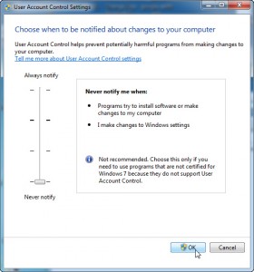 Disable and Enable User Account Control (UAC) from the Windows ...