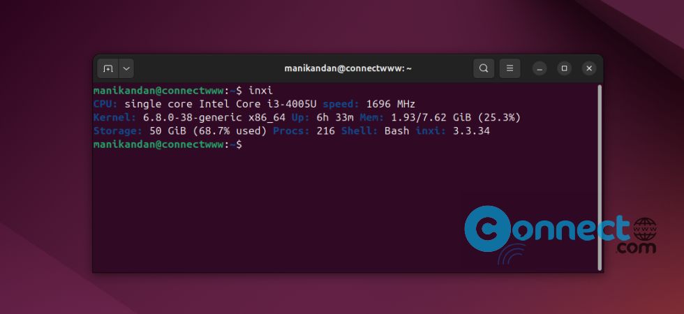 How to install Inxi on Ubuntu & Fedora – Linux System Information Tool | CONNECTwww.com