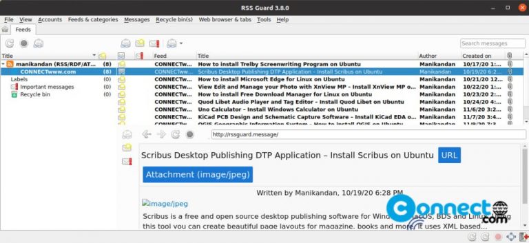RSS Guard Feed Reader – How to install RSS Guard on Ubuntu | CONNECTwww.com