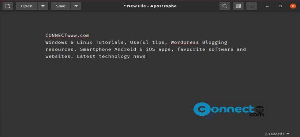 Apostrophe Markdown Editor for Linux | CONNECTwww.com