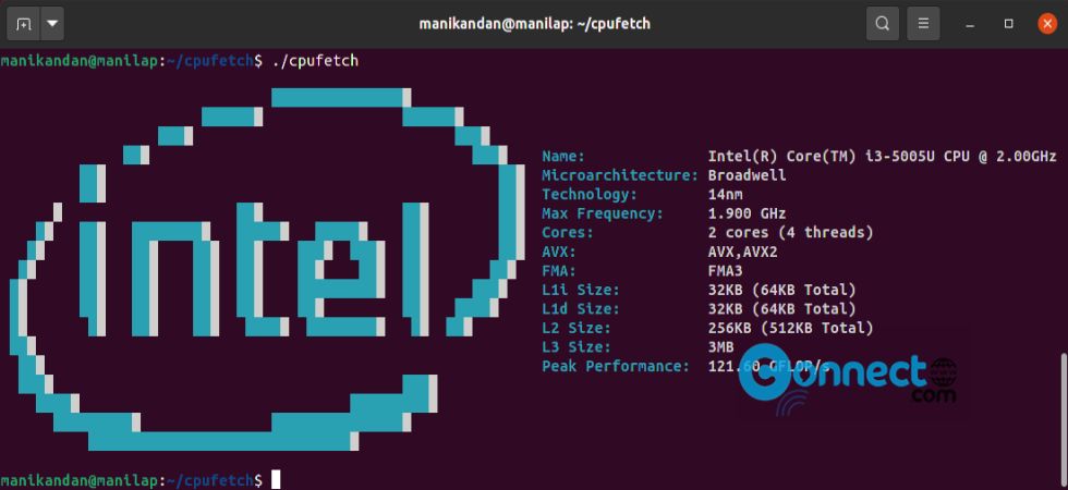 cpufetch CPU Architecture Fetching Application | CONNECTwww.com
