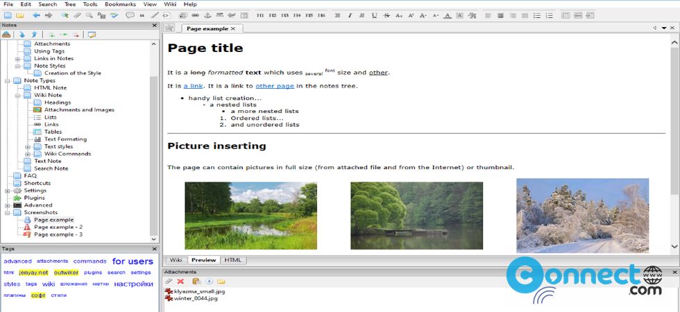 Outwiker Personal Wiki and Outliner Software | CONNECTwww.com