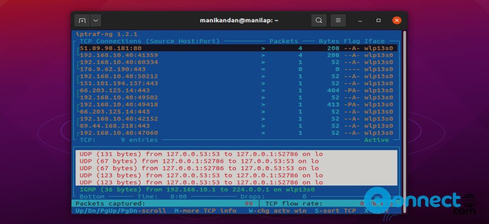 Iptraf Interactive Real Time Network Monitoring And Statistics Tool 7232
