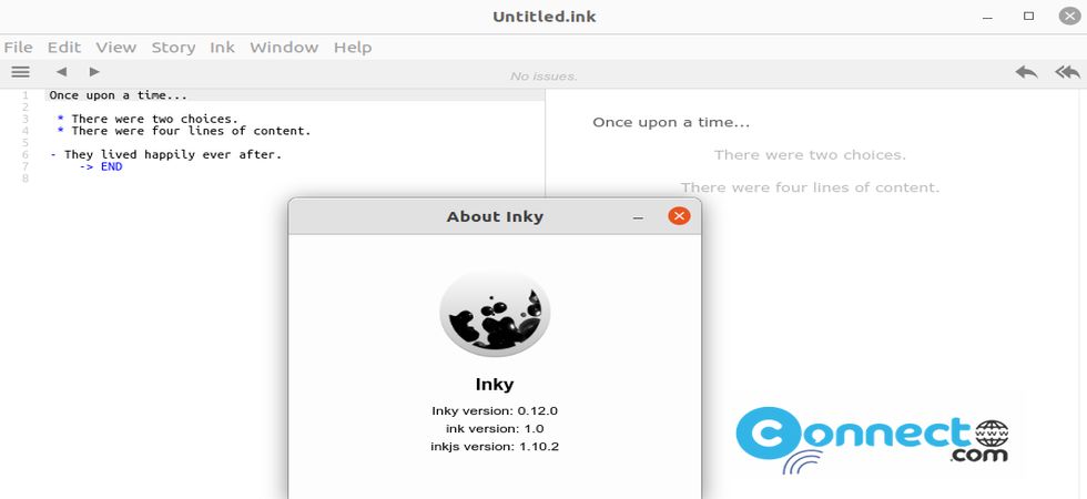Inky Editor for ink inkle’s markup language | CONNECTwww.com