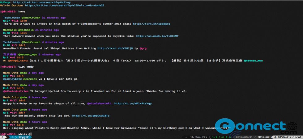 RainbowStream Terminal based Twitter Client | CONNECTwww.com