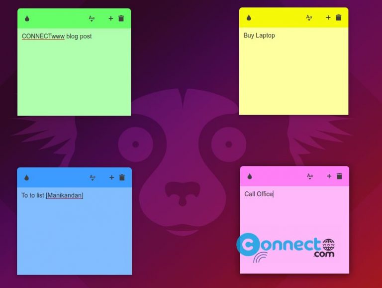 Sticky Note Taking App for Linux | CONNECTwww.com