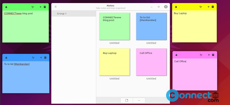Sticky Note Taking App for Linux | CONNECTwww.com