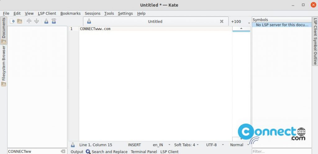 Kate Text and Code Editor | CONNECTwww.com