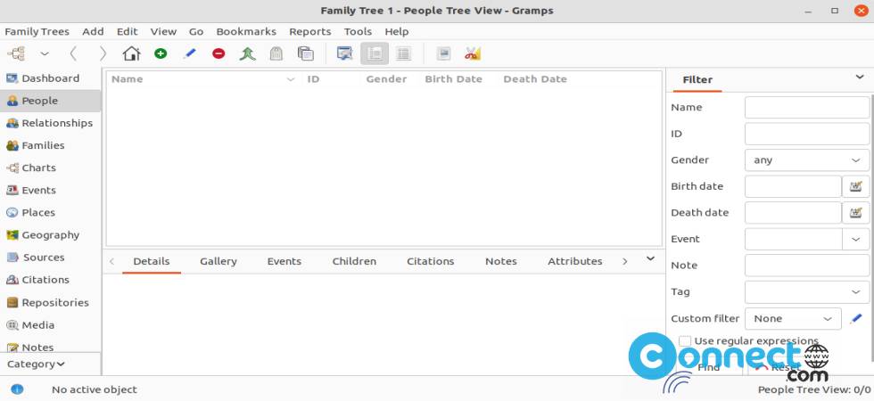 Gramps Genealogical Family Tree Software | CONNECTwww.com