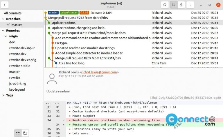 gitg Graphical User Interface for git | CONNECTwww.com