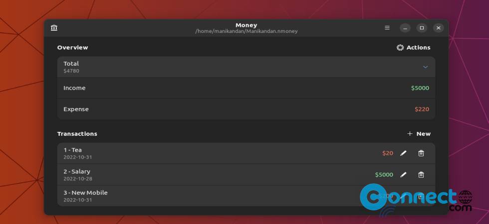 Money Personal Finance Manager | CONNECTwww.com