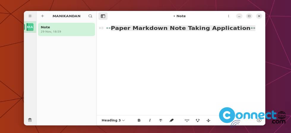 Paper Markdown Note Taking Application | CONNECTwww.com