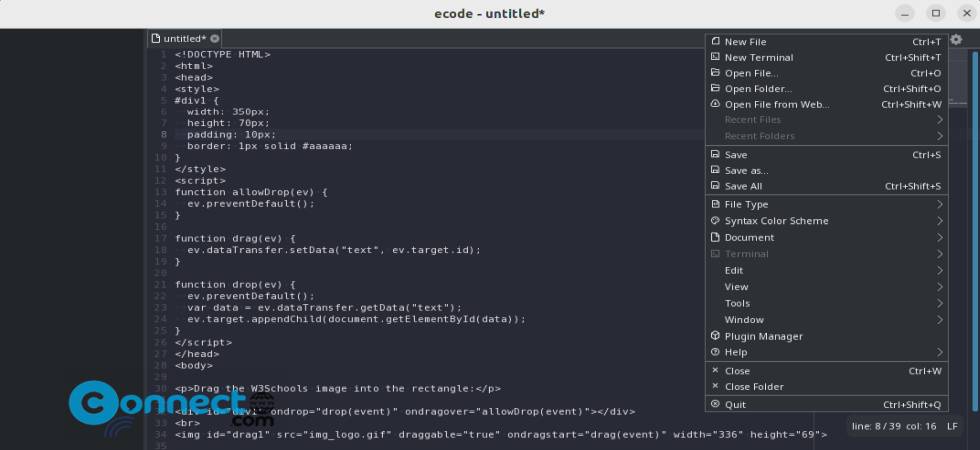 Ecode Code Editor Software | CONNECTwww.com