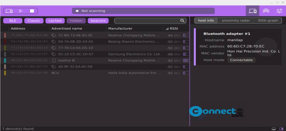 ToolBLEx Bluetooth Device Scanner and Analyzer | CONNECTwww.com
