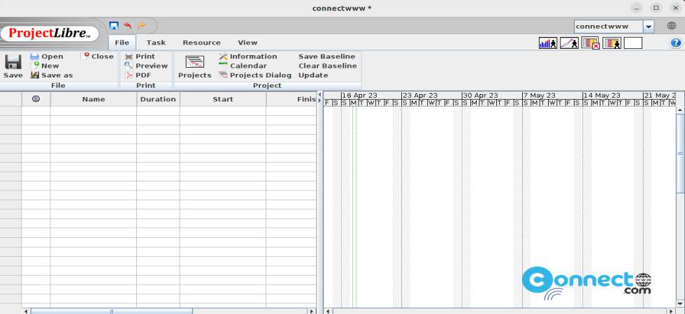 ProjectLibre Project Management software | CONNECTwww.com