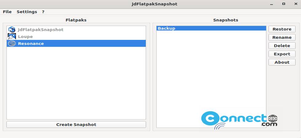 Create Backups of Flatpak App data with jdFlatpakSnapshot | CONNECTwww.com