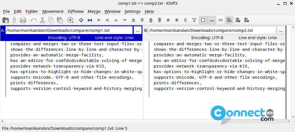 KDiff3 Merge file Folder and Find differences | CONNECTwww.com