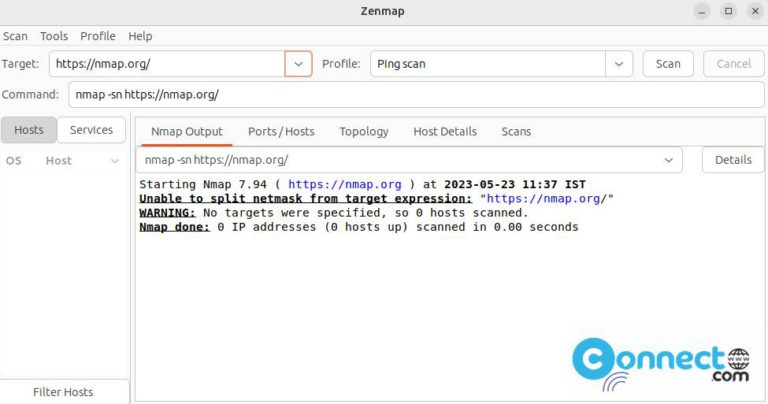 Zenmap Security Scanner Application | CONNECTwww.com