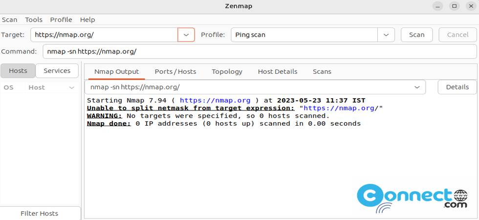 Zenmap Security Scanner Application | CONNECTwww.com