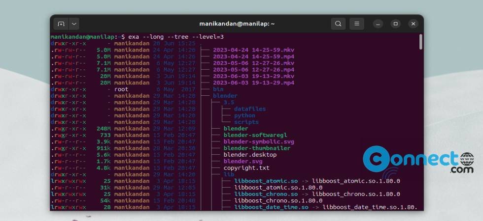 How to List Files Using Exa Command line File Lister | CONNECTwww.com