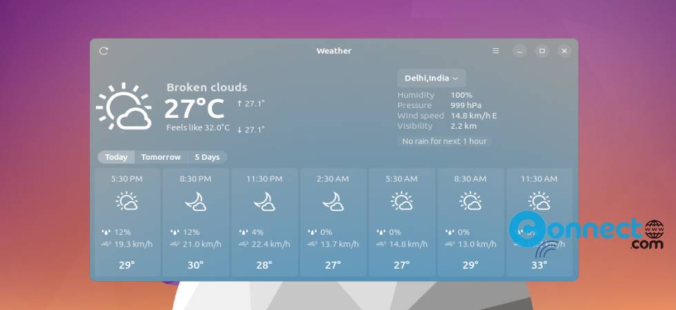 Beautiful Weather and Forecasts Application | CONNECTwww.com