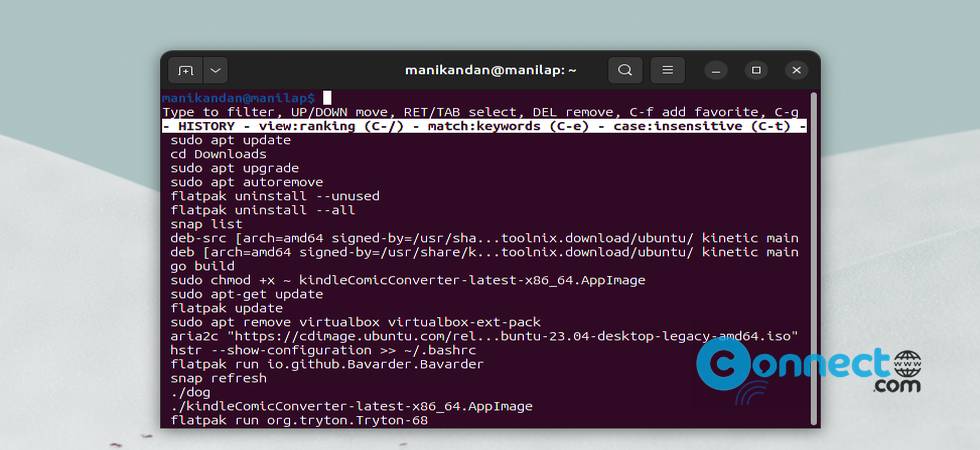 How To Manage Your Terminal Command History Using HSTR CONNECTwww