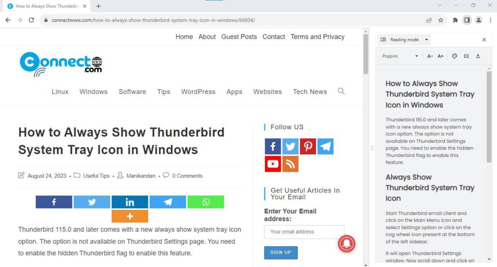 How to Enable Reading Mode in Google Chrome | CONNECTwww.com