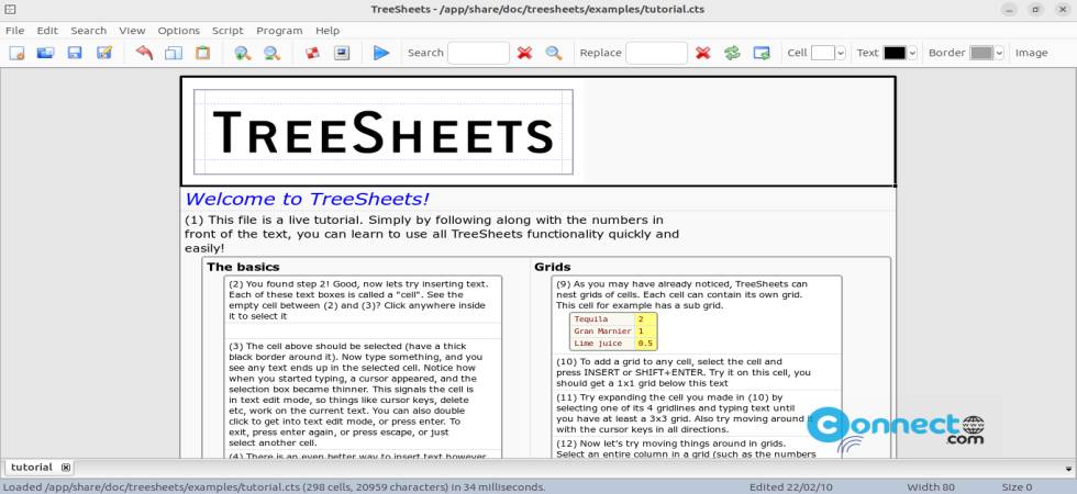 TreeSheets Free Form Data Organizer Application | CONNECTwww.com