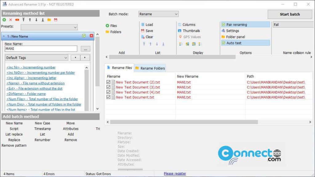 Advanced Renamer Batch File Renaming Application | CONNECTwww.com