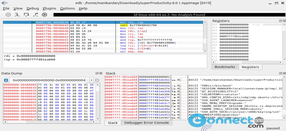 EDB Debugger and Disassembler Software | CONNECTwww.com