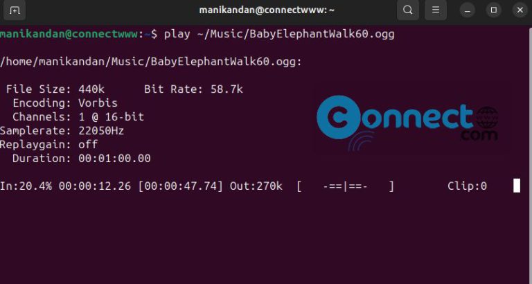 How to Play Audio Files on Ubuntu Terminal Using Sox | CONNECTwww.com
