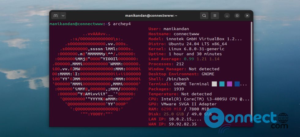 Archey 4 System Information Tool | CONNECTwww.com
